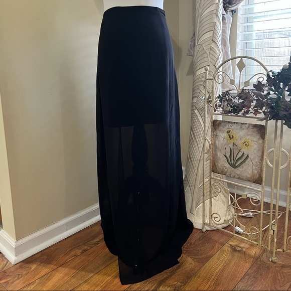 H&M | Skirts | Hm Black Slit Maxi Zipper Closure Skirt A556 | Poshmark